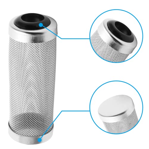 Bivethoi Stainless Steel Aquarium Filter Intake Cover, 16mm Shrimp Filter Guard Metal Fish Tank Filter Intake Strainer, Mesh Tube Filter Net Cover Aquarium Inlet Filter Screen for Fish Tank