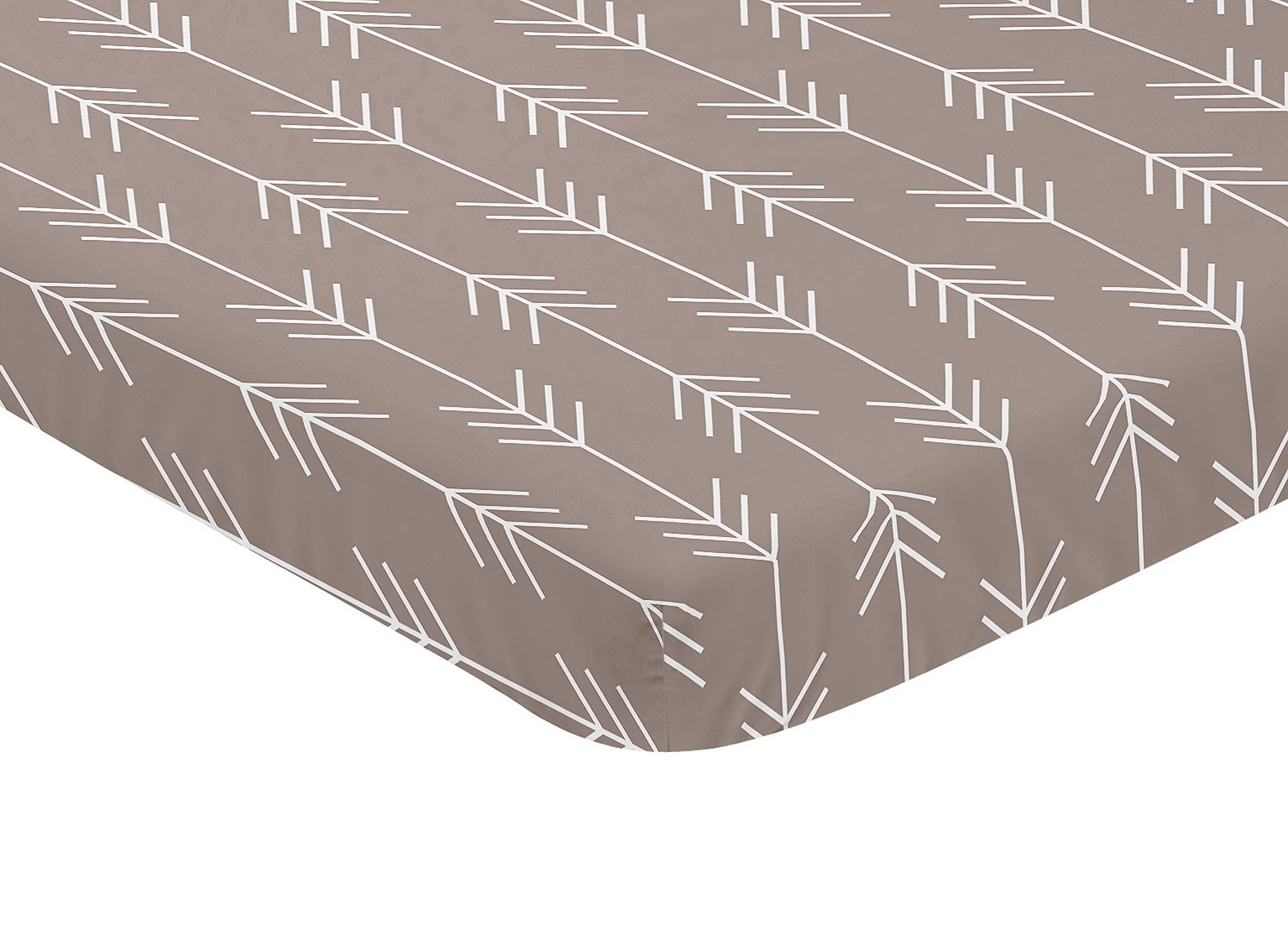 Sweet Jojo Designs Stone and White Arrow Baby Boy Fitted Mini Portable Crib Sheet for Outdoor Adventure Collection - for Mini Crib or Pack and Play ONLY