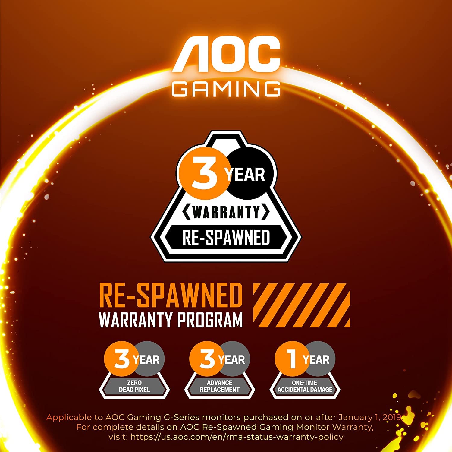 AOC C32G2E 32" Curved Frameless Gaming LCD Monitor FHD, 1500R Curved VA, 1ms, 165Hz, FreeSync, 1920 x 1080 (AMD Adaptive Sync) 3-Year Zero Dead Pixel Policy (Renewed)