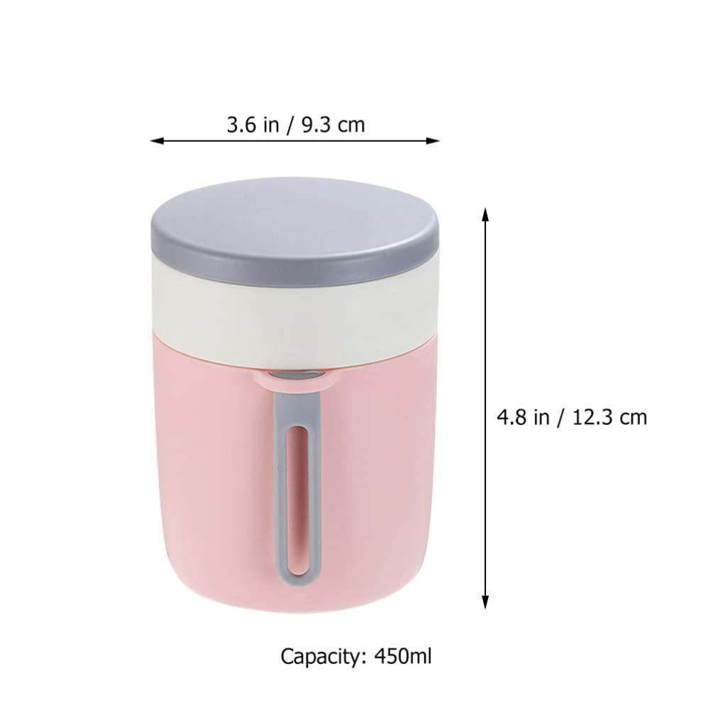 BESTonZON Insulated Food Jar Leak-proof Soup Cup with Spoon Stainless Steel Vacuum Lunch Box Breakfast Cup Thermal Cereal Cup Sealing Soup Cup for Hot Cold Food 450ml