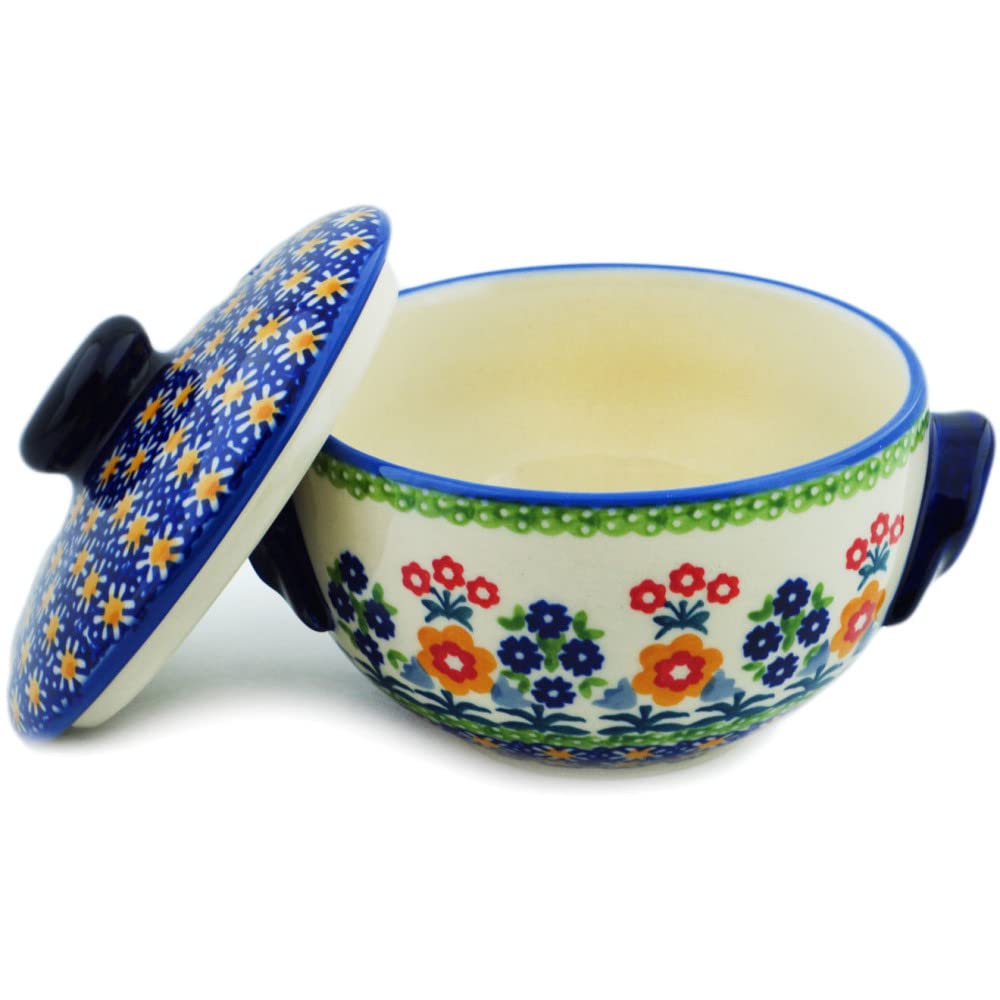 Authentic Polish Pottery 20 oz Bouillon Cup (Pretty Little Whirl Theme) Signature UNIKAT + Certificate of Authenticity