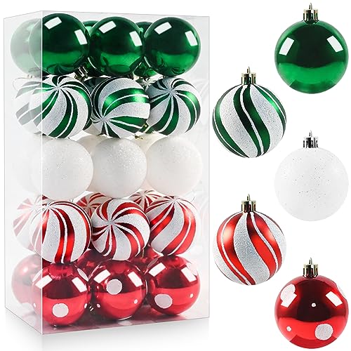 Christmas Balls Ornaments for Xmas Tree- 30Pcs Shatterproof Christmas Tree Balls Decoration, 2.36" Hanging Balls Muti-Color Christmas Ball Ornaments Set for Party Decoration Perfect Super Bulbs