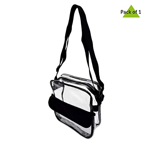 Clear Plastic Purse - Small Clear Bag, See Through Purse, Stadium Bags for Women, Transparent Crossbody Clear Messenger Bag for Concert, Sporting Event, Beach, Travel Accessories, Security Necessities