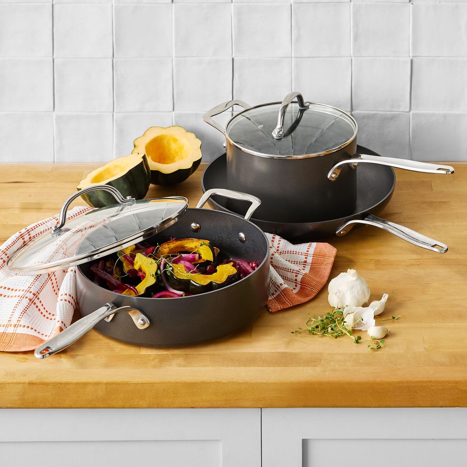 Sur La Table Signature Hard Anodized Nonstick Skillet, Black