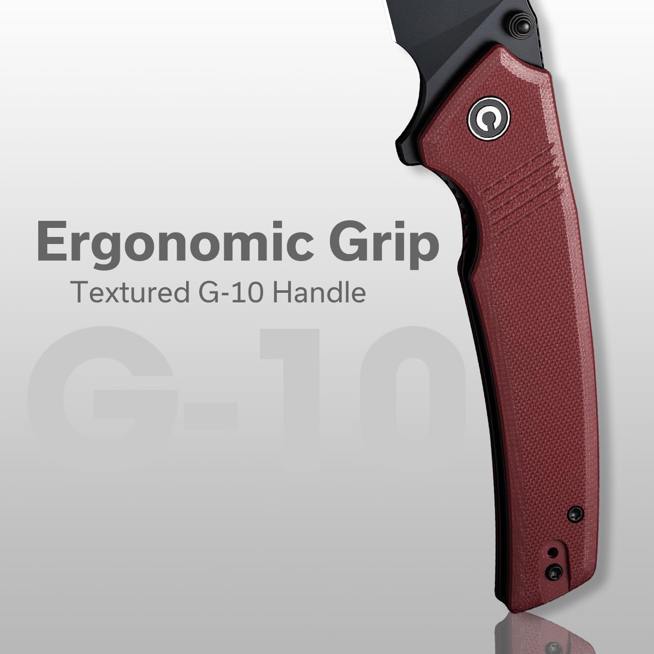 CIVIVI Tranquil Folding Pocket Knife for EDC, 3.7'' Swedish 14C28N Blade, Ergonomic Grip, Solid Liner Lock, Reversible Pocket Clip C23027-2(Burgundy)