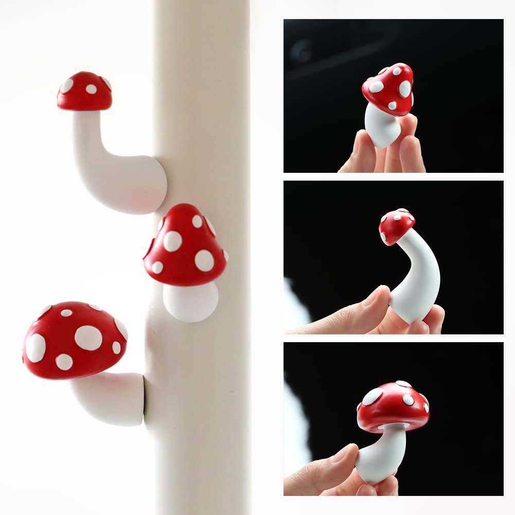 BETYMAO 3PCS Mushroom Fridge Magnet Magnetic Resin Refrigerator Magnets Creative 3D Cartoon Refrigerator Magnets Stickers for Whiteboard Door Decorative