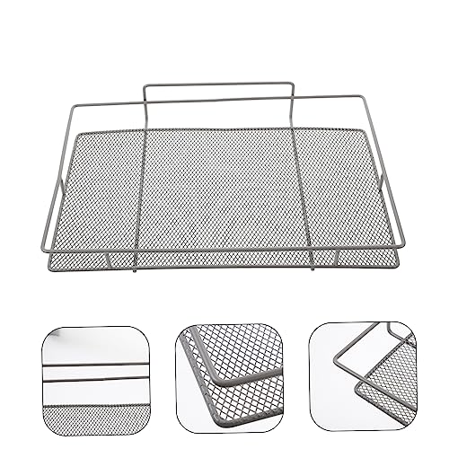 Cabilock Iron Nail- Router Storage Rack Bathtub Faucet Handles Bathroom Decor Tv Lower Row Small Wall Shelves Tv Top Shelf Router Shelf No Drill Tv Mount Wall Hanging Storage Rack Grey