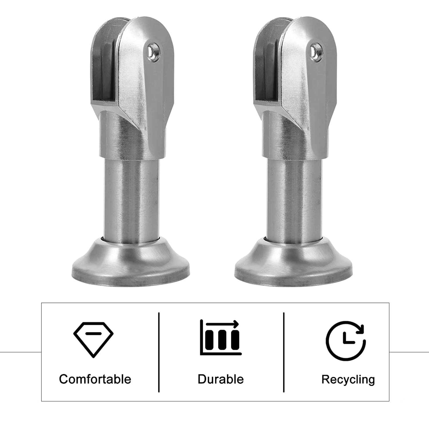 BITNAT Shelf Brackets Wall Shelves 2 Pcs Toilet Toilet Partition Supply Bathroom Parts Bathroom Partition Foot Partition Bracket, Stainless