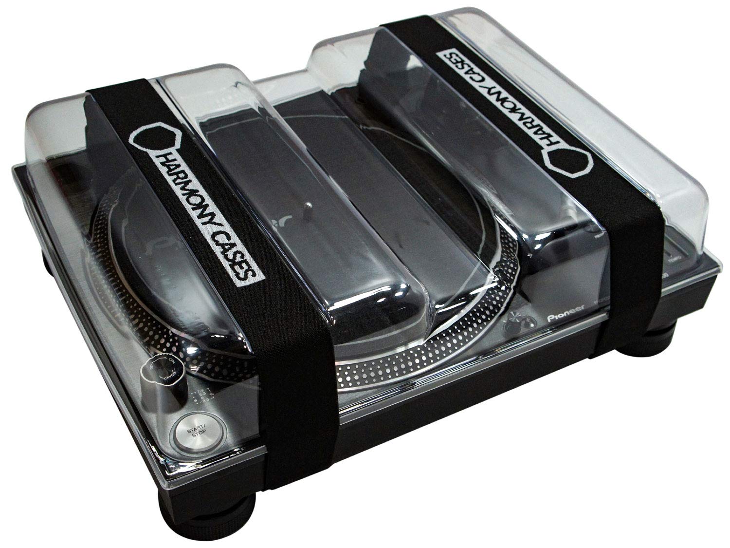 Harmony Audio Cases HC-DC3 Protective DJ Gear Saver Polycarbonate Hard Plastic Dust Cover Case Compatible with Pioneer PLX-1000 Turntable Deck (Includes Stretch Bands)