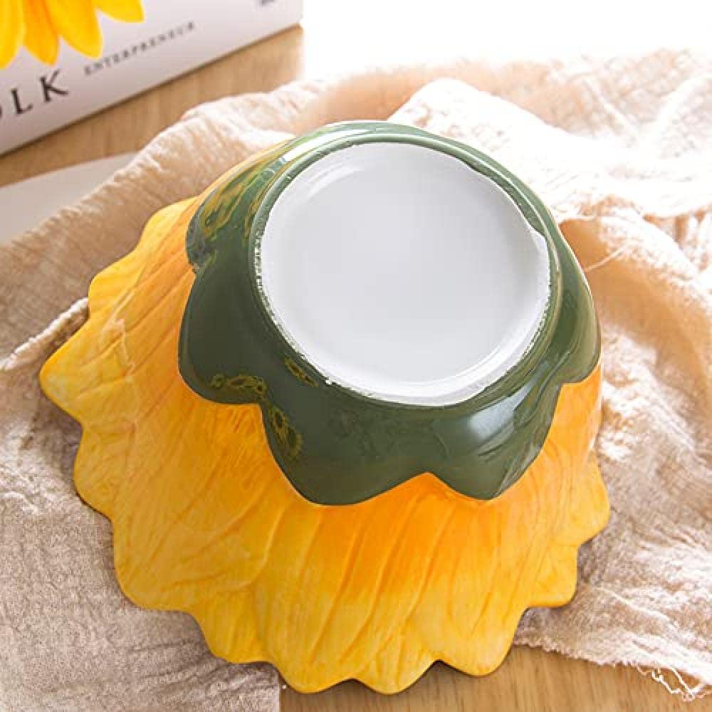 Bicuzat 6-Inch Candy Bowls, Sunflower-Shaped Snack Bowls, Set of 4