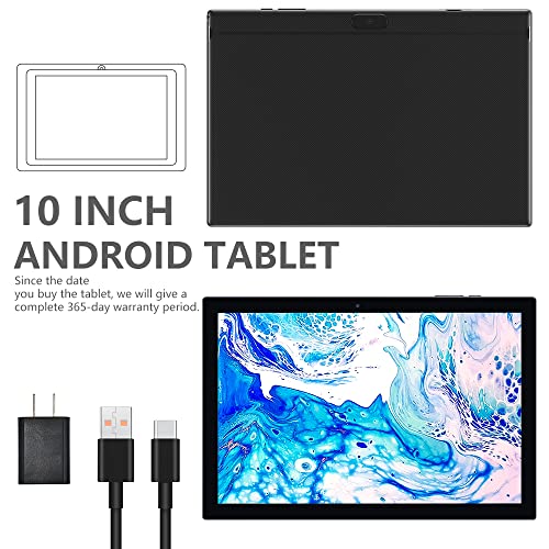 BYANDBY 10 inch Tablets,Android 11.0 Tablets, 64GB ROM (512GB Expandable Storage) Quad Core Processor, IPS Touch Screen, 8MP Camera, WiFi, 6000mah Battery, (Black)