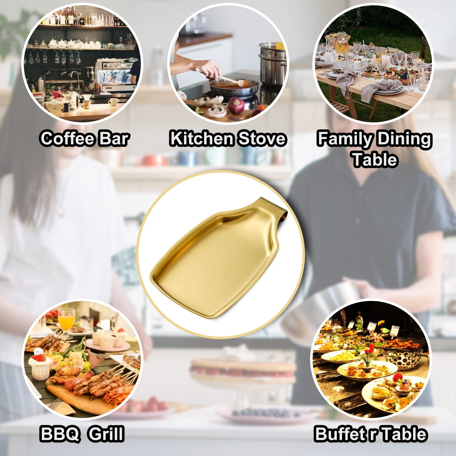 BETTWILL Gold Spoon Rest for Kitchen Counter