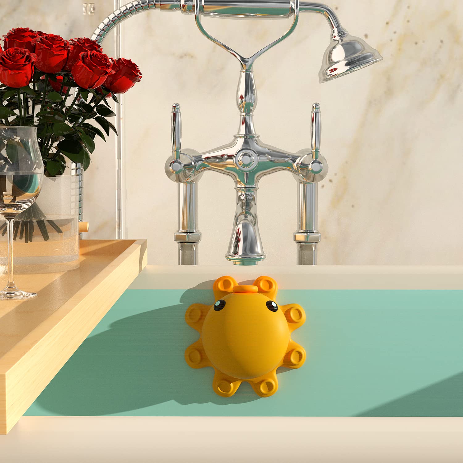 Bathtub Overflow Drain Cover Tub - tub Overflow Drain Cover, Soak Bath Overflow Drain Cover, Bathroom Spa Accessories, Adds Inches of Water for Deeper Bath (Silicone, Yellow)