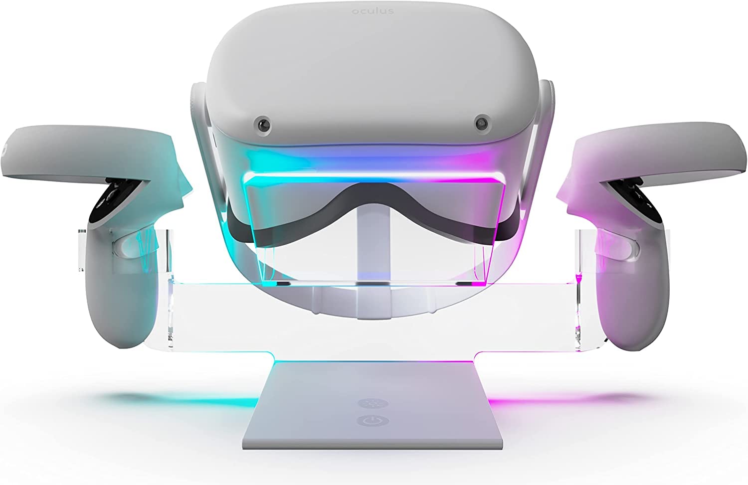 Asterion VR Charging Stand for Oculus / Meta Quest 3, 2, Pro, Vision Pro, HTC, Cosmos, PSVR2, Index, RGB Lighting Universally fits all VR Headsets | Aura v2.0
