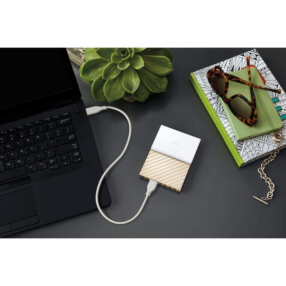 Western Digital WD 1TB My Passport Ultra Portable External Hard Drive - USB 3.0 - White-Gold - WDBTLG0010BGD-WESN (Old Generation)
