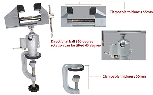 Bench vise table, Jewelry vise, Bench clamps, Swivel bench vise, Table swivel vise, 3 inch Swivel Universal Table Vise Tilts Rotate 360° Universal Work