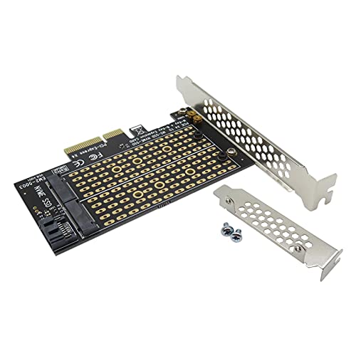 High Performance Durable 2x M.2 NGFF to Desktop PCIe x4 x8 x16 NVMe SATA Dual SSD PCI Express Adapter Card Vicue
