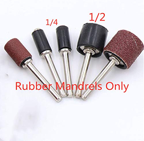 Bioristar 1/2 Inch Rubber Mandrel Sand Drum Holder Sanding Drum Rubber Bands with 1/8 Inch Shank for Sanding Drum Holder Sleeve Rotary Tool 12 Pcs