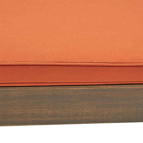 Christopher Knight Home Alexander Outdoor Acacia Wood 3 Piece Chaise Lounge Set, Gray Finish, Rust Orange