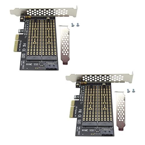 High Performance Durable 2x M.2 Drive Communicates Directly with the PCIe and/or SATA Bus Suitable for a PCIe x4, x8, or x16 slot Vicue