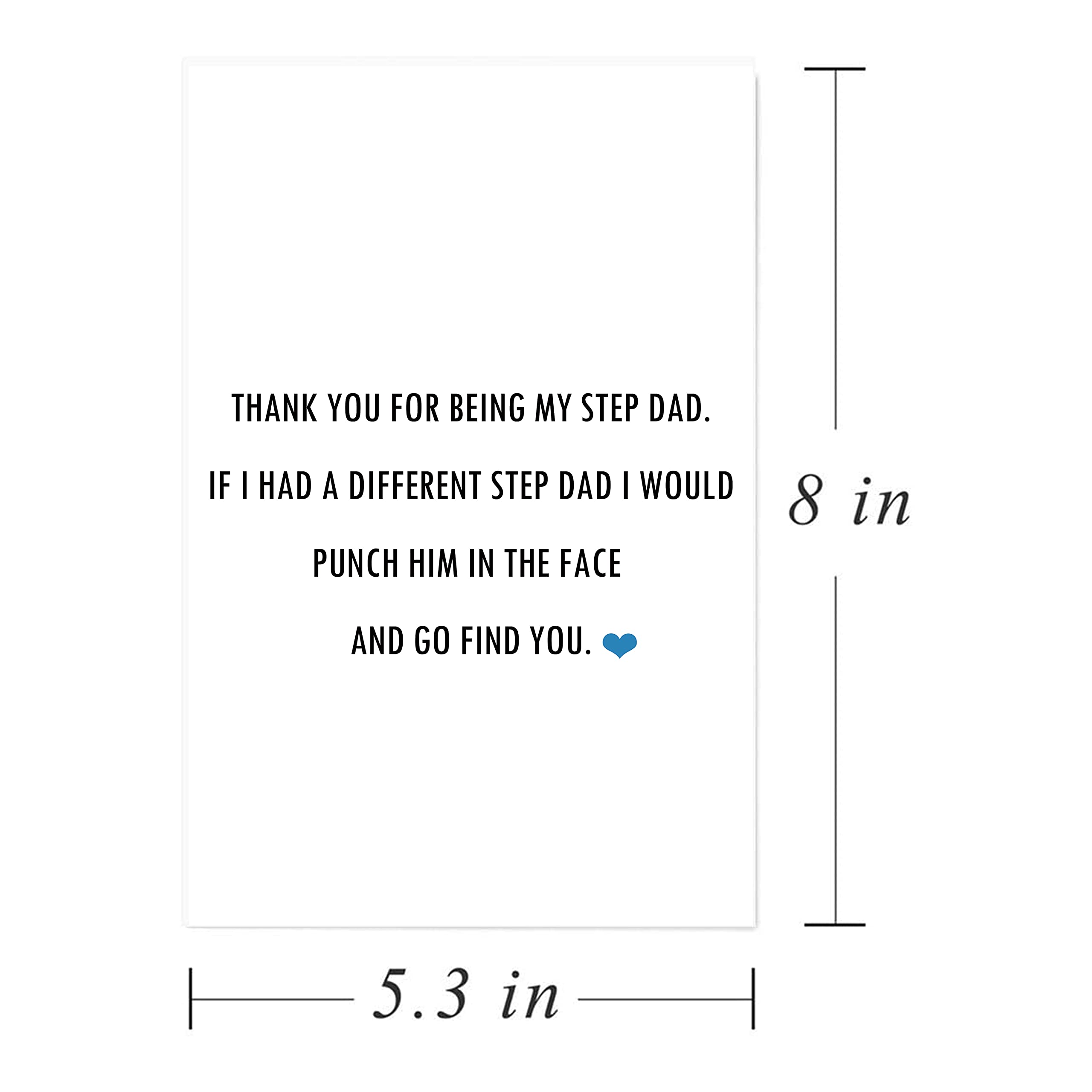 Comting Thank You Step Dad Father's Day Card, Appreciate Greeting Card for Father in Law, Birthday Card for Dad