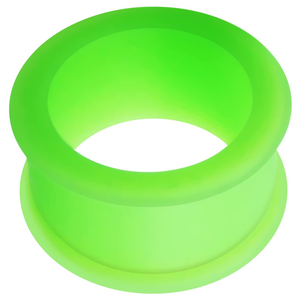 AtoZ Piercing 5/8 Inch - 16MM Green Soft And Flexible Silicone Double Flared Tunnel Ear Plug - Sold by Piece