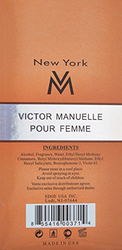 Victor Manuelle New York Pour Femme Eau de Parfum Spray for Women, 3.3 Ounce