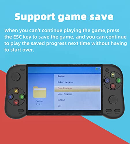 CZT New 5.1-inch Handle Appearance Video Handheld Game Console Portable Emulator Classic Arcade Retro Gaming Game Device System Built-in 12000 Games mp3 mp4 (Black)
