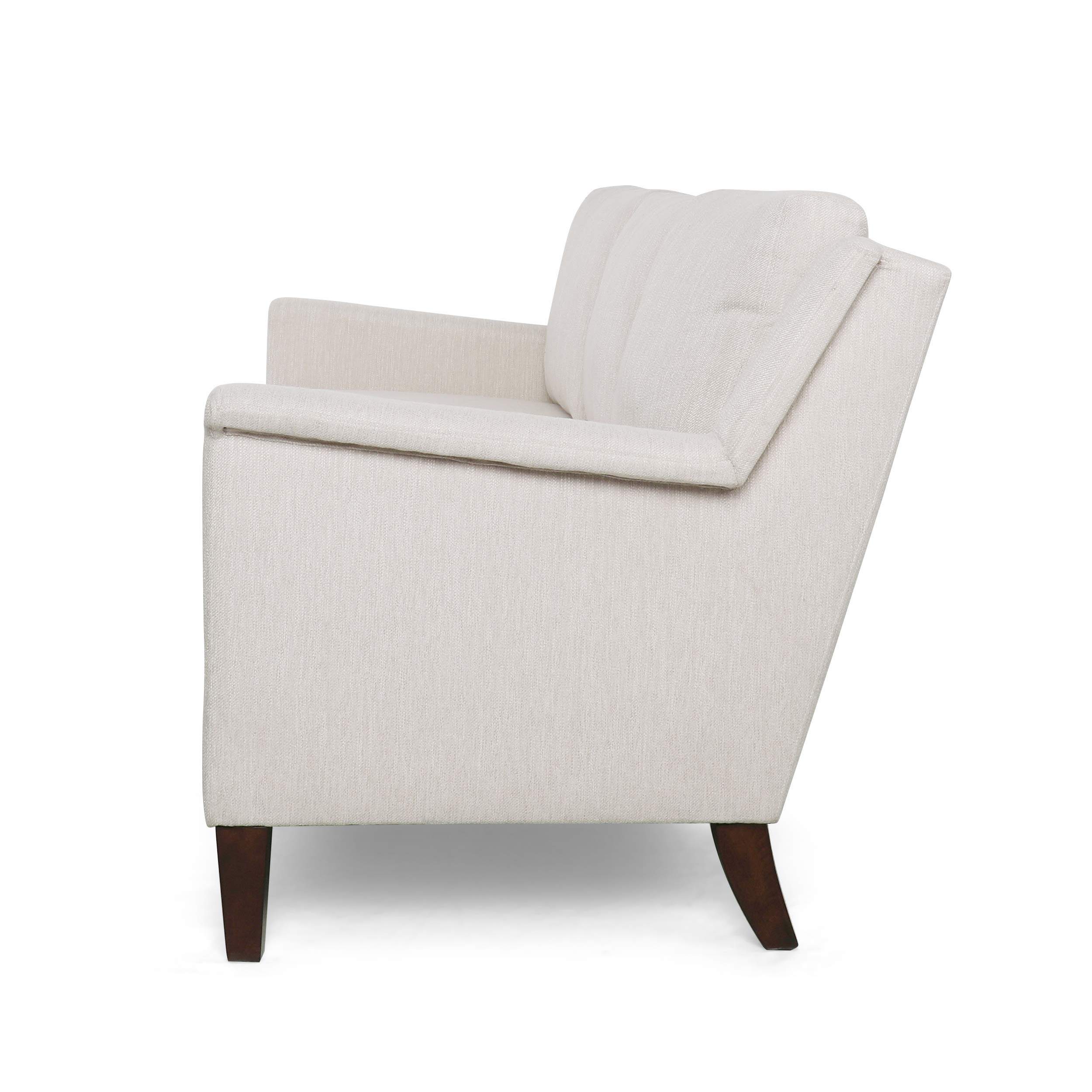 Christopher Knight Home Dupont Contemporary 3 Seater Fabric Sofa, Beige and Espresso