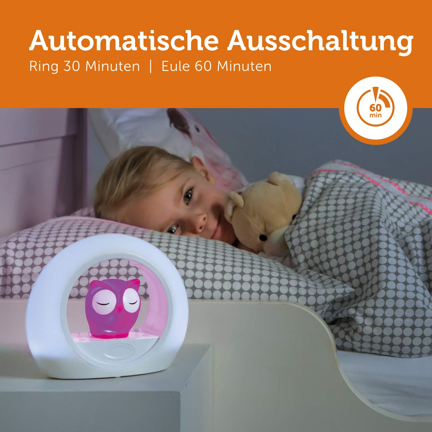 Zazu Kids LOU Voice Activated Nightlight Lamp (Pink)