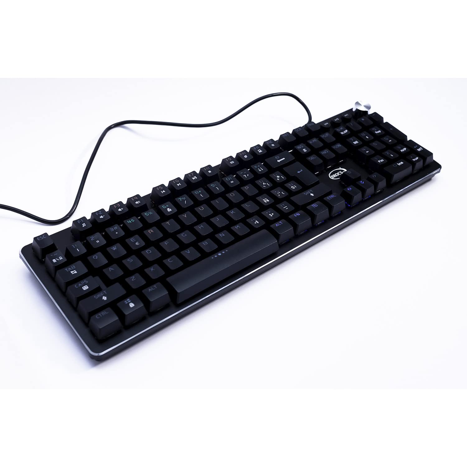 Brocs - Mechanical Gaming Keyboard, RGB Backlight, Anti-ghosting Keys, Multimedia Buttons, with USB Connection Cable