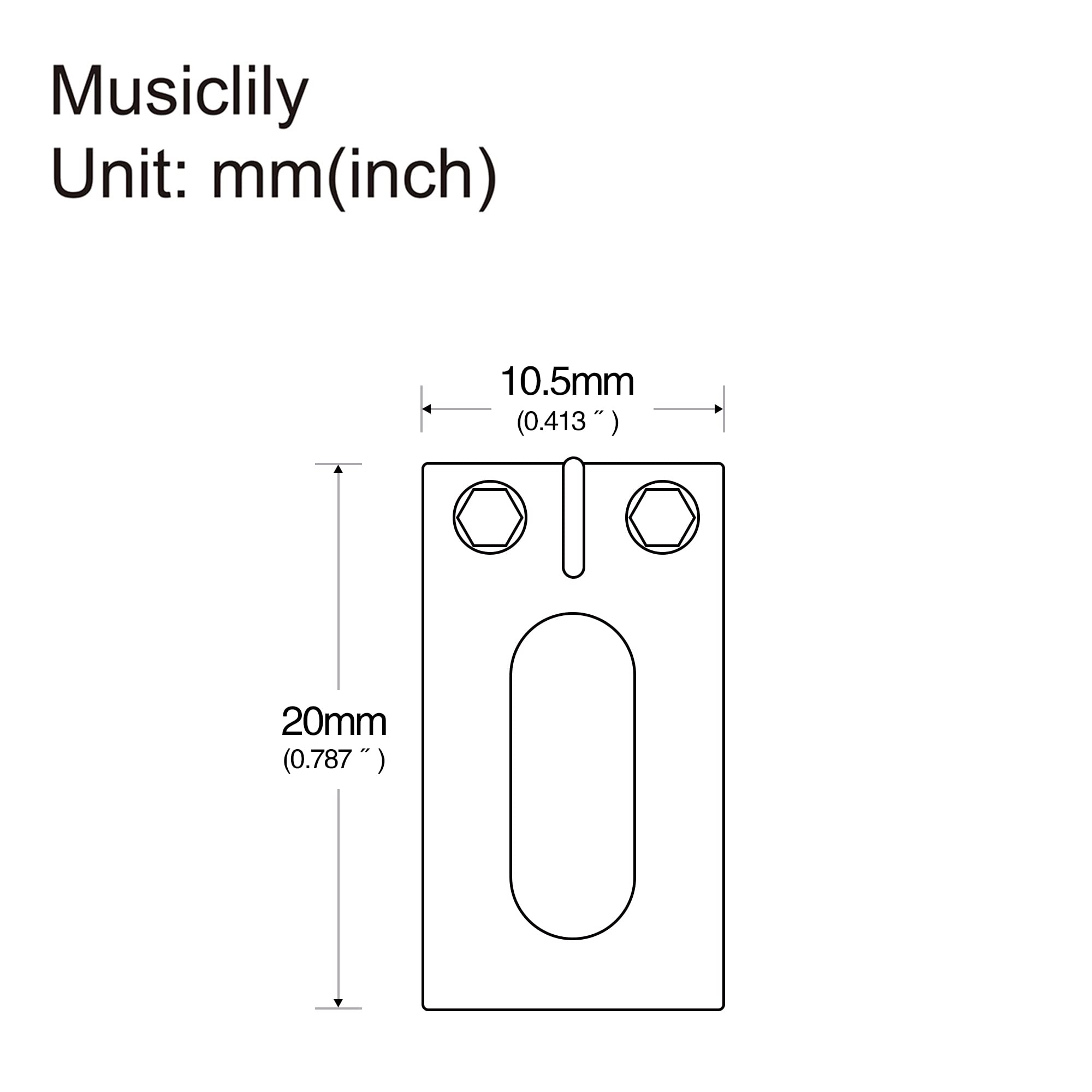 Musiclily Ultra 10.5mm Modern Brass Guitar Tremolo Bridge Saddles for Strat/Tele Style Electric Guitar, Chrome (Set of 6)