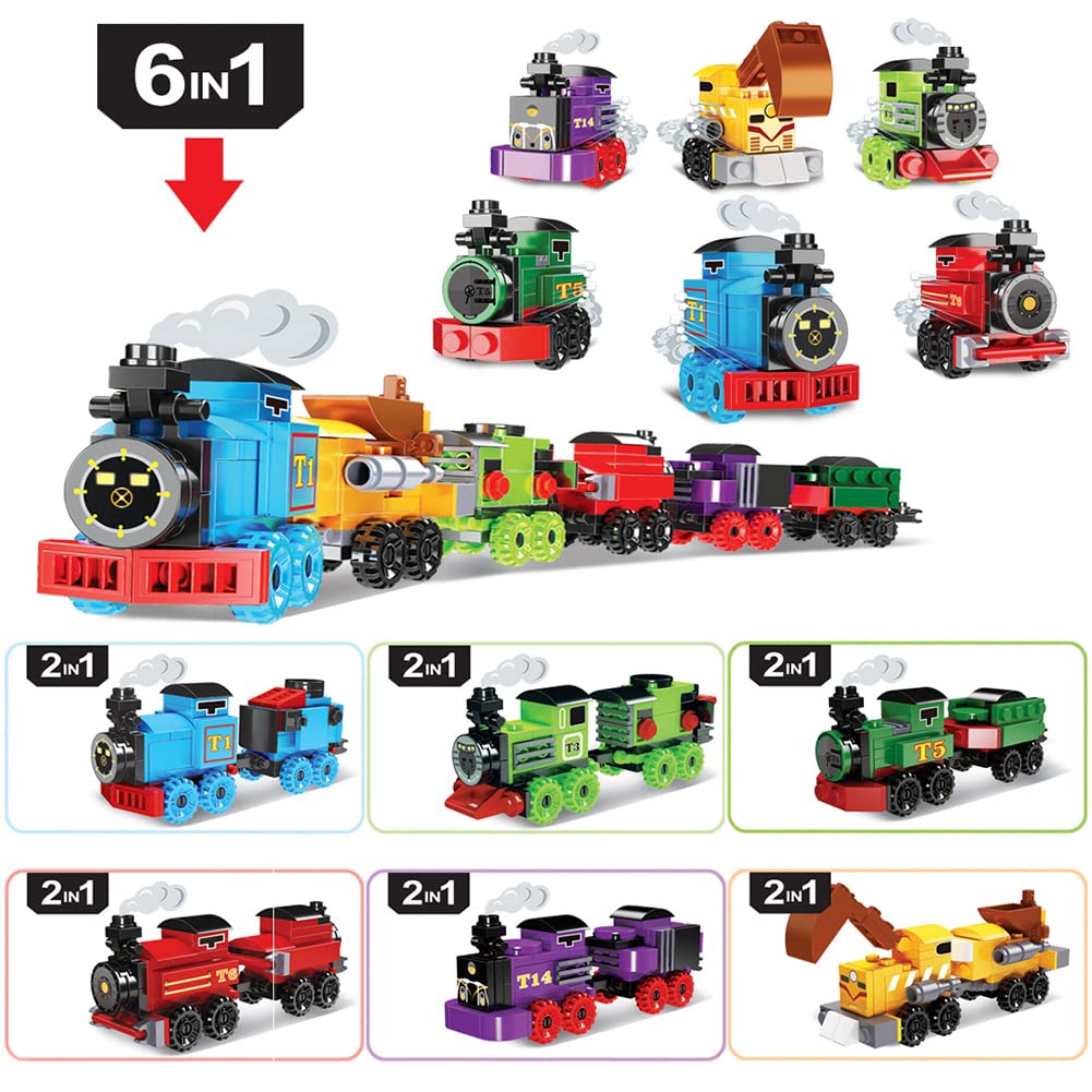 UMEELR Building Blocks, 12PCS Train Toys Surprise Eggs Sets, Easter Egg Train Building Blocks for Kids, Easter Gift, Party Prizes, Baby's First Birthday, Ages 2+