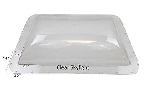 Class A Customs | RV Camper Trailer Clear Skylight 18 x 26 OD / 14 x 22 ID - Includes Putty and Screws | CESL-100-PS