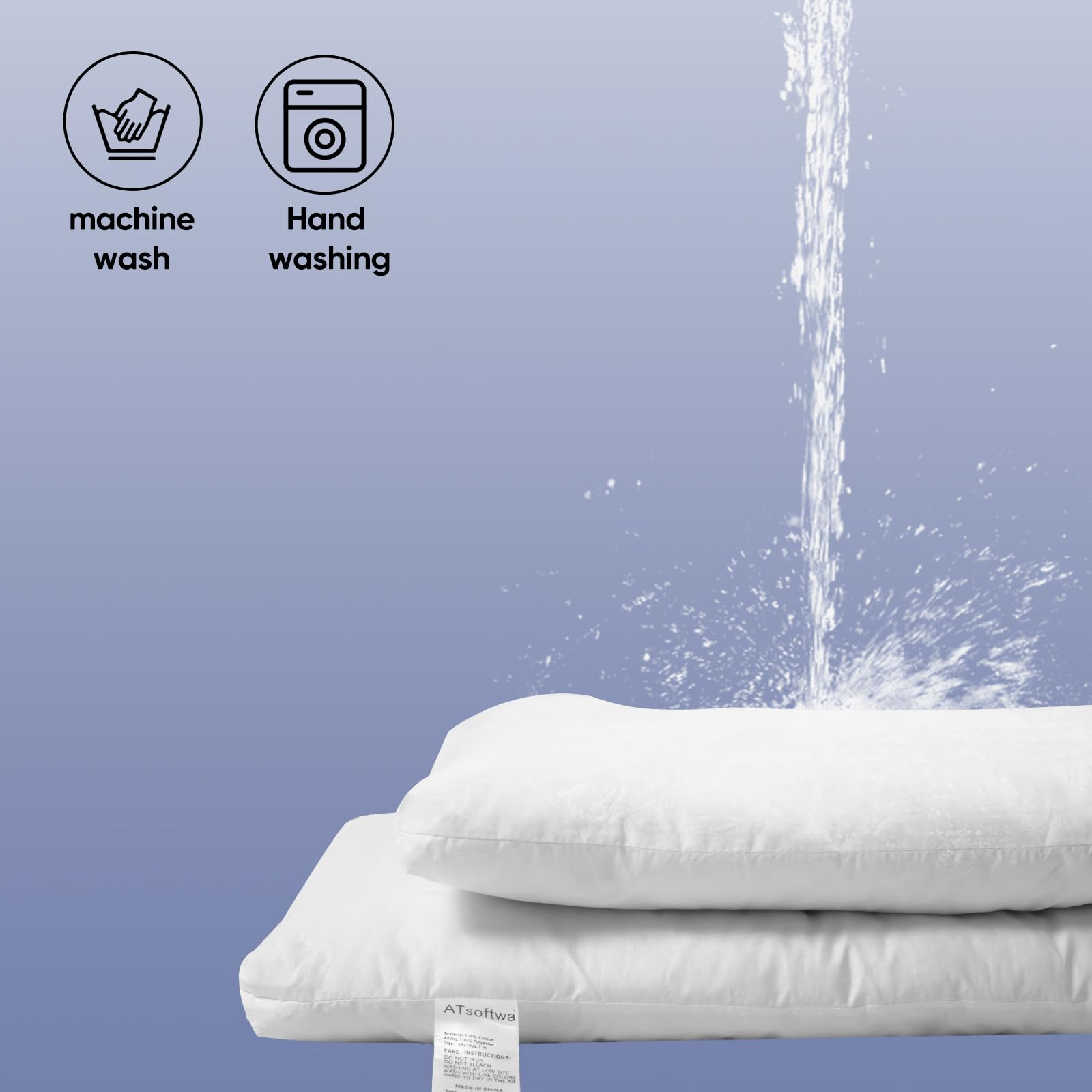 ATsoftwa Slim Flat Body Pillow 19"x59" - 2.5 Inches Height - Thin Stomach Sleeper Bed Pillows for Sleeping with Cotton Cover-Ultra Thin Low Profile