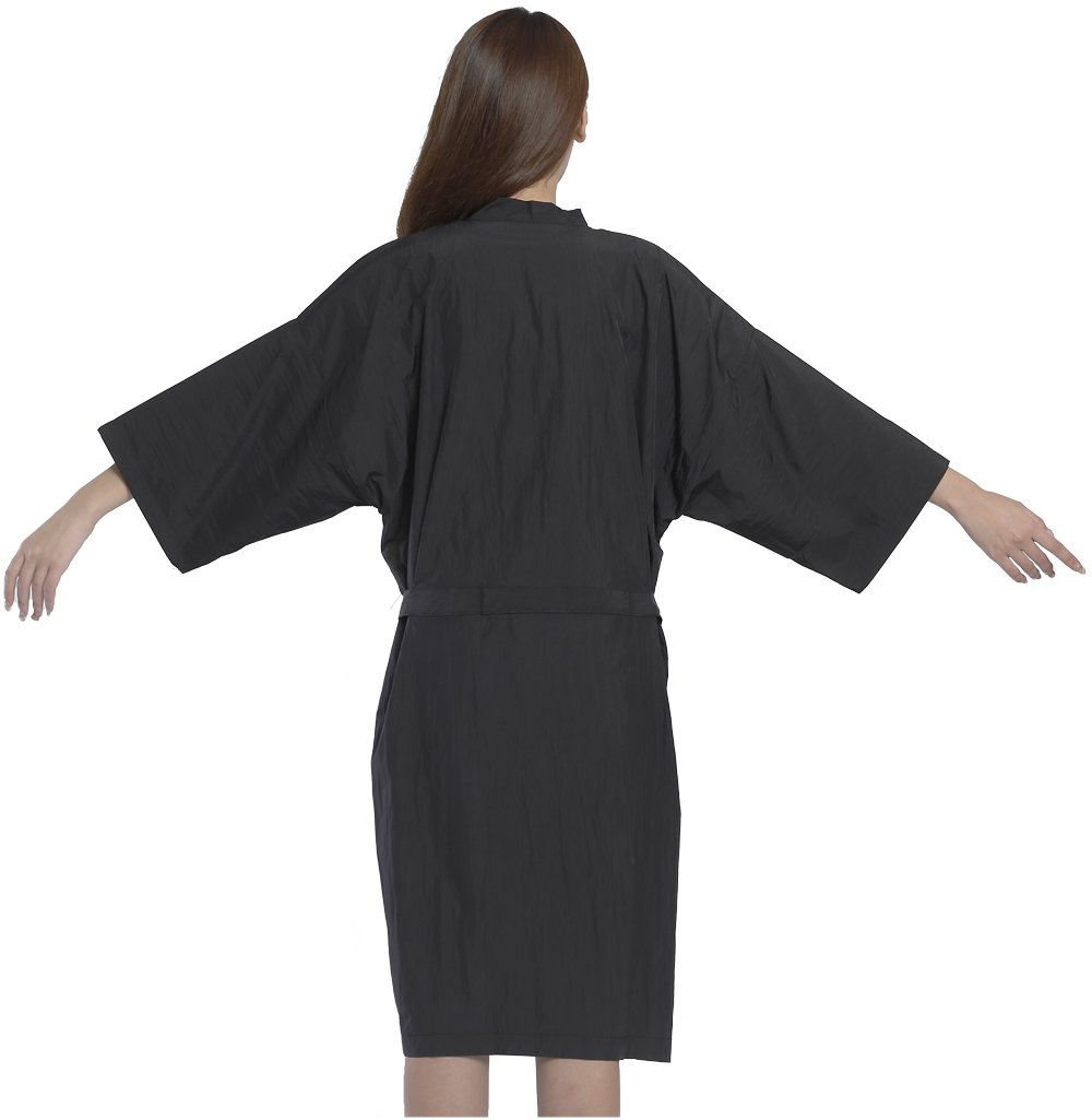 PERFEHAIR Salon Client Gowns Kimono Style, Hair Salon Smocks Capes- 43 Inch Long (Black)