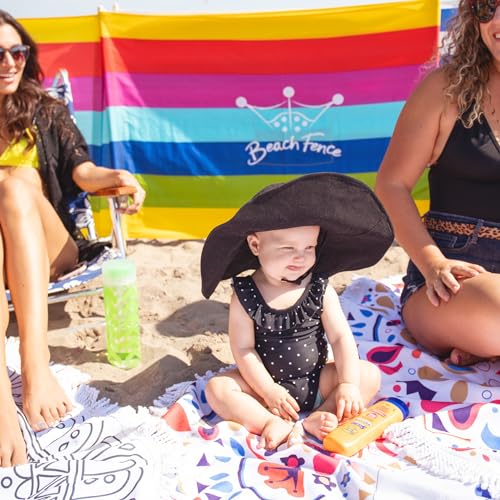 BEACH FENCE Premium 20 ft Beach Windscreen, Privacy Screen, Wind Blocker - Beach Colors, Free Rubber Mallet and Carry Bag Included