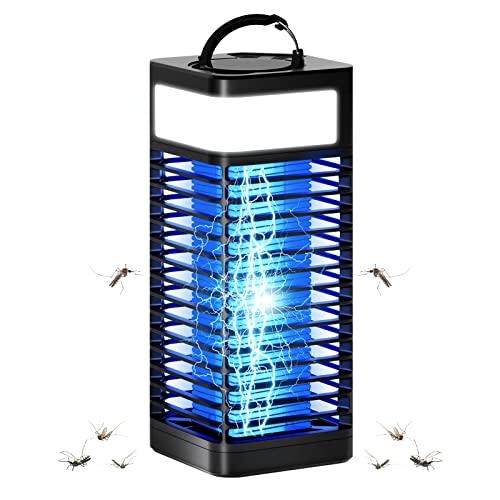 Bug Zapper, Bug Zapper Indoor, Outdoor, Mosquito Zapper, Mosquito Trap, Fly Zapper, Cordless Killer for Home Garden and Patio Use (Black)