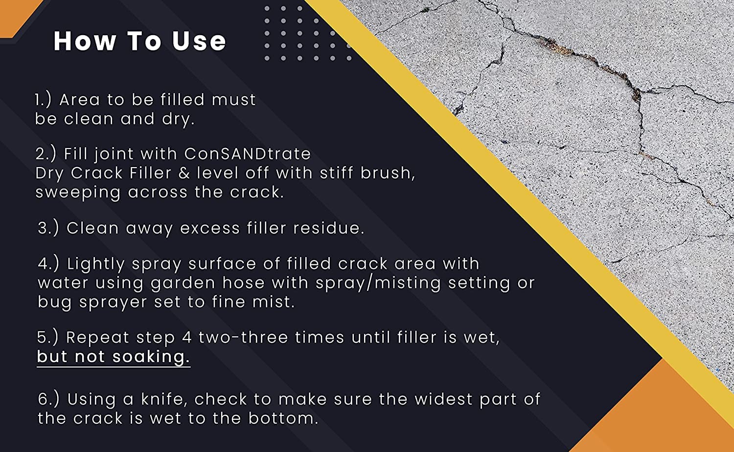 ConSandtrate Concrete Crack Filler - Tan - 3 lb. (Single Bottle) for Filling in Concrete Cracks on driveways, walkways and patios