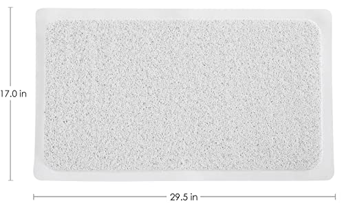 Corrie Loofah Cushioned Bath Mats, Non Slip Bathtub Shower Mat with Suction Cups for Textured Bathroom Surfaces, Phthalate Free, Quick Drying with Draining Capacity 29.5 x 17.0 (White)
