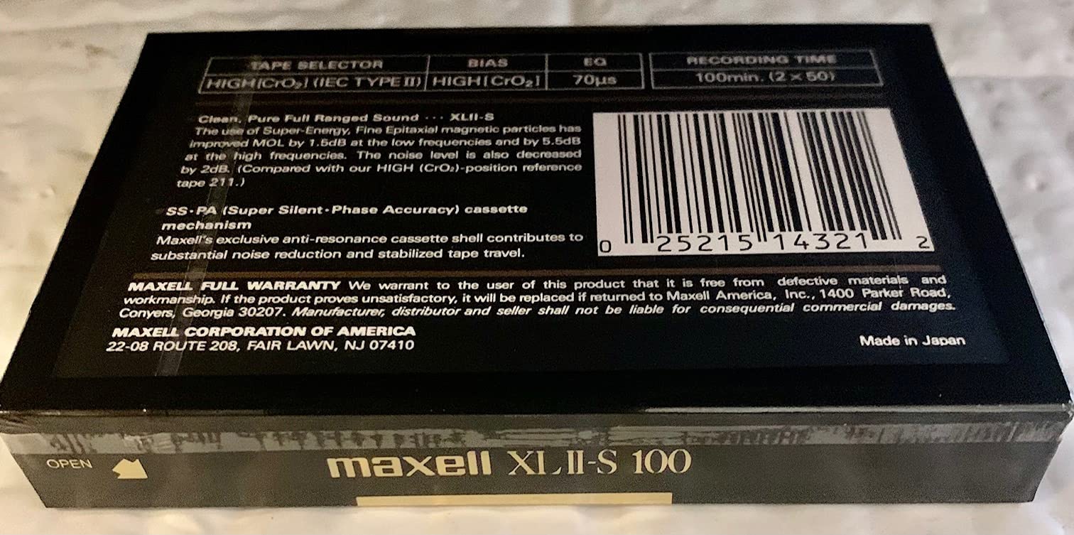 Maxell High Bias XLII-S 100 Minute Audio Cassette