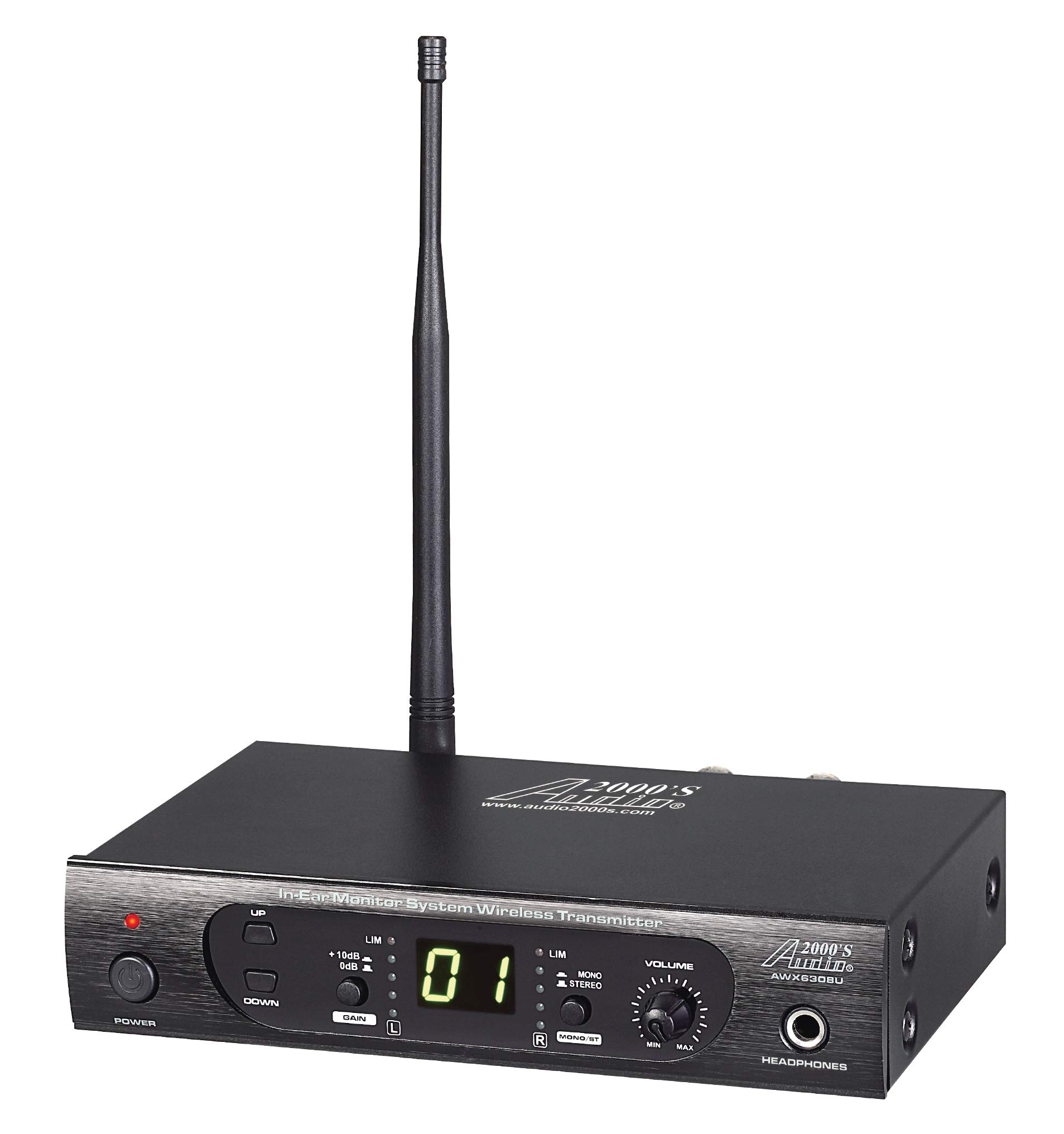 Audio2000'S AWM6308U UHF 100 Selectable Frequency Wireless in-Ear Monitor System with a PVC Carrying Case