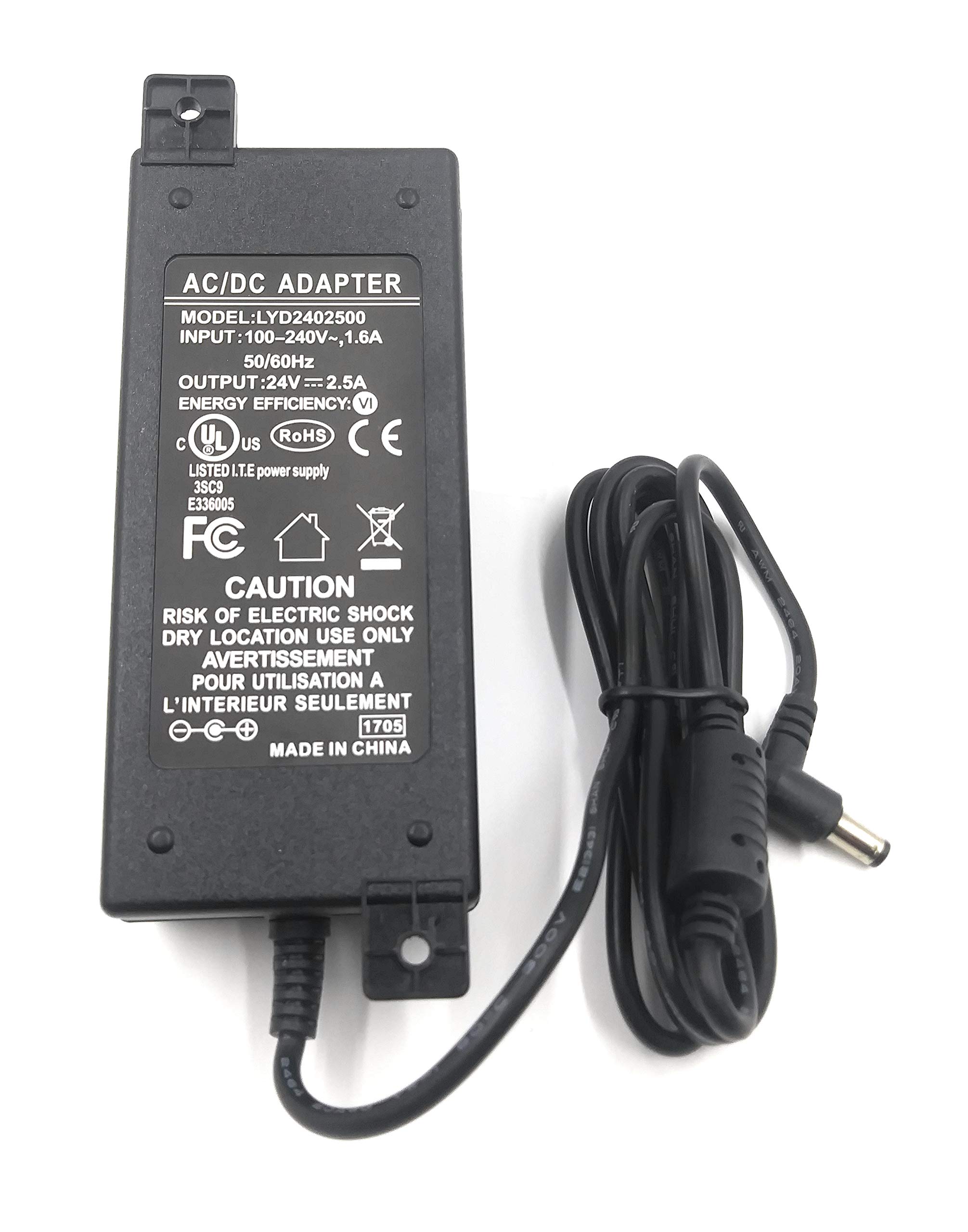 PoE Texas PS-24v60w | 24 Volt 2 Amp 60 Watt Power Supply for PoE Injectors - UL and FCC Approved