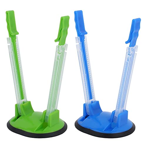 Baggy Rack Stands Storage Bag Opener Holder Adjustable Anti-slip Hands Free Clips for Food Storage Bags Plastic Freezer Bags Bag Holders (Blue)