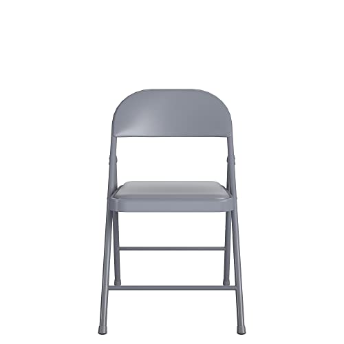 COSCO SmartFold Vinyl Folding Chair, 4-Pack, Grey