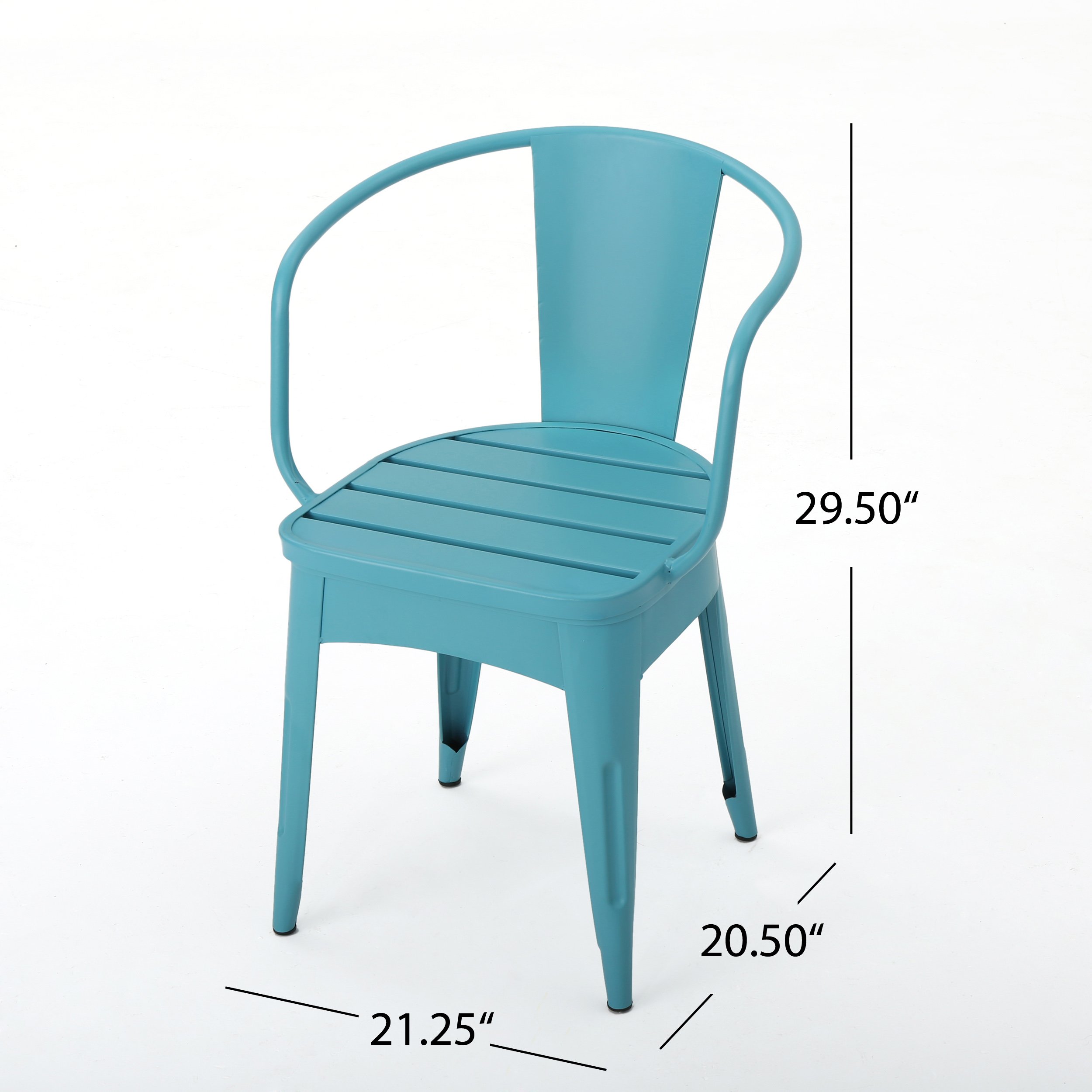 Christopher Knight Home Colmar Outdoor Iron Bistro Set, 3-Pcs Set, Matte Blue