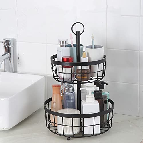 Baoz 3 Tier Fruit Basket For Kitchen Countertop Metal Wire Fruit Bowl Holder Triple Layer Detachable Fruit storage Tray Rack Stand for Storing Veggies Bread Snacks, Black