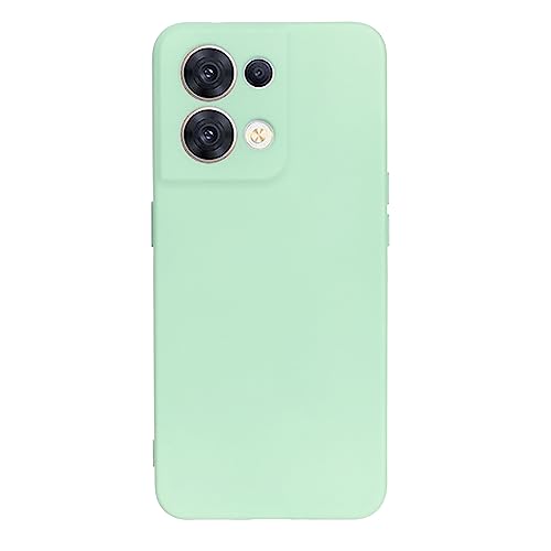 Case for Oppo Reno8, Liquid Silicone Protective Phone Case for Oppo Reno8 with Silicone Lanyard, Slim Thin Soft Shockproof Cover for Oppo Reno8 Silicone Case Green