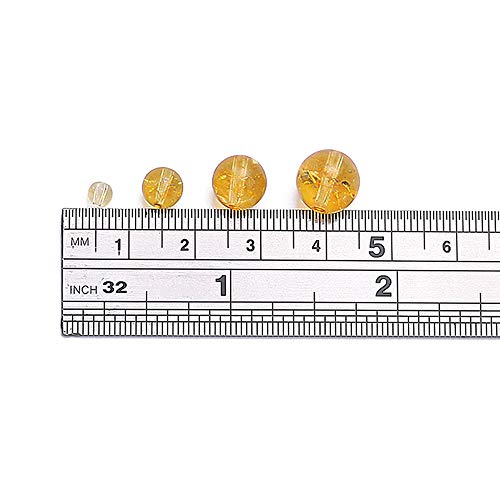 BEADIA Natural Yellow Quartz Crystal Stone Round Loose Semi Gemstone Beads for Jewelry Making 6MM 61PCS