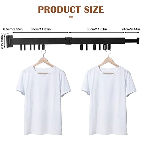 Clothes Drying Rack, Wall Mounted Clothes Hanger Collapsible Clothes Dry Racks with 12 Clothes Pegs for Balcony Mudroom Bedroom (90cm)